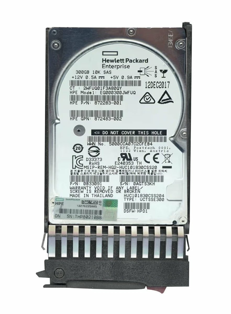Жесткий диск HP 300Gb 10000 SAS 2.5" HDD 872483-001