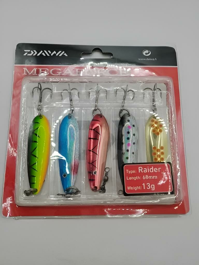 Блесны в наборе 5шт. Daiwa Megaforce Raider, блесна-колебалка,13г, 68мм