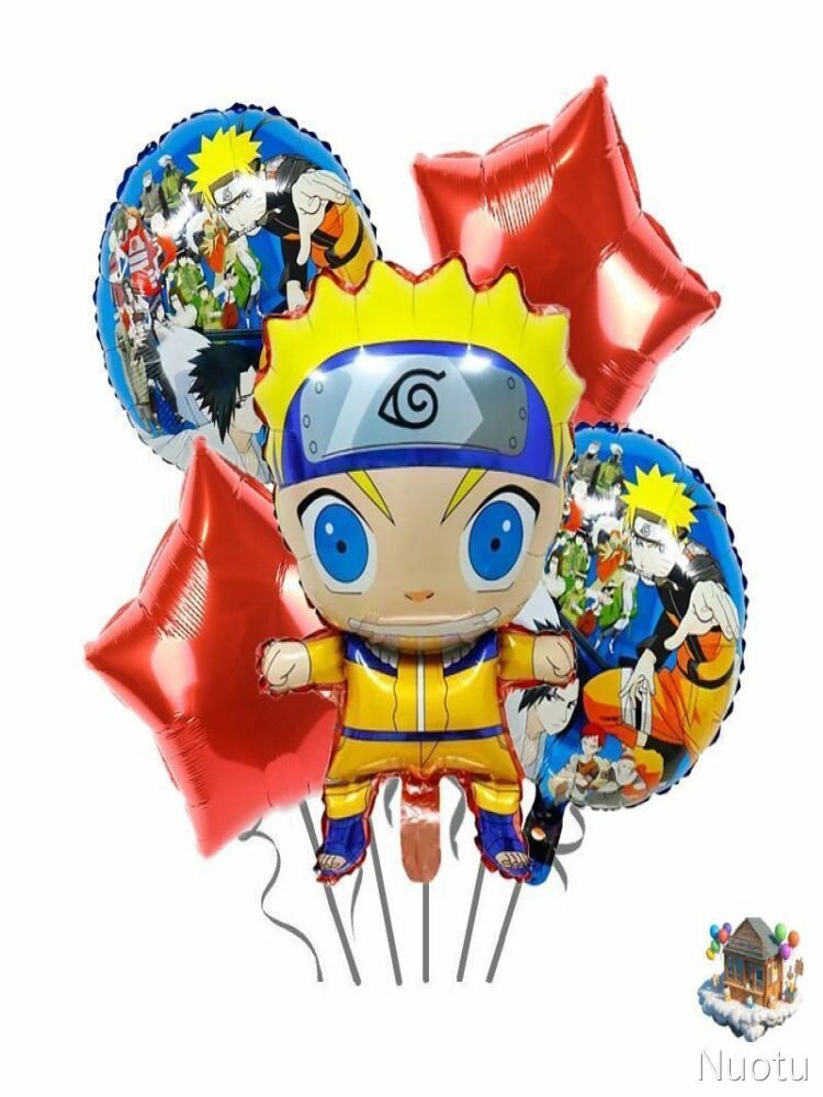 Набор фольгированных шаров (Naruto) (Наруто) набор цифр, аниме-оформление дня рождения, украшение для вечеринки и фотосессии