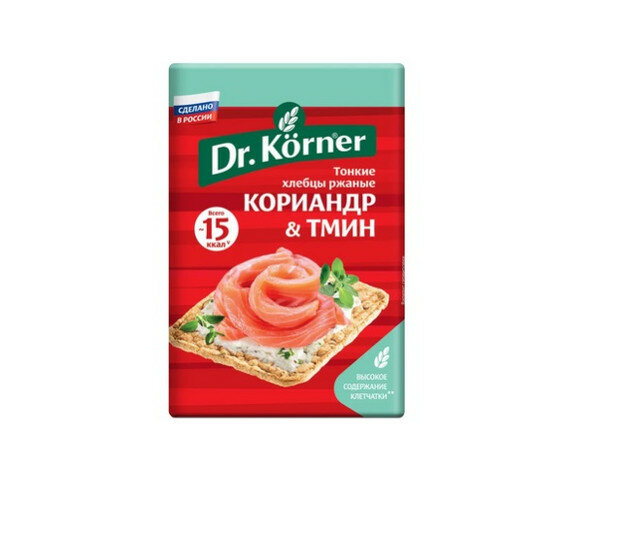 Dr. Korner Хлебцы ржаные с кориандром и тмином, 100г