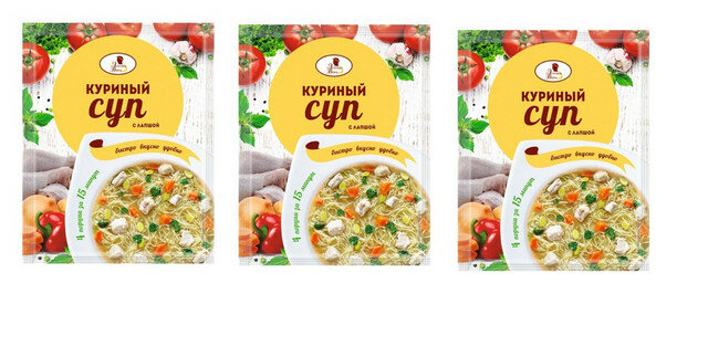 Эстетика Вкуса Суп куриный с лапшой, 60г, 3 шт