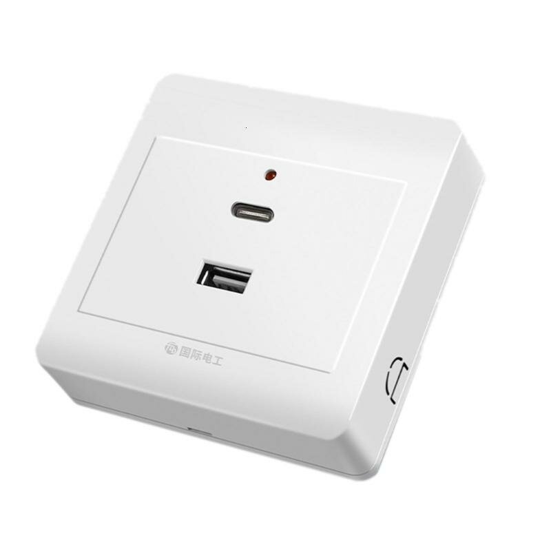 Розетка USB Type-C 18W 220V, два поверхностных монтажа