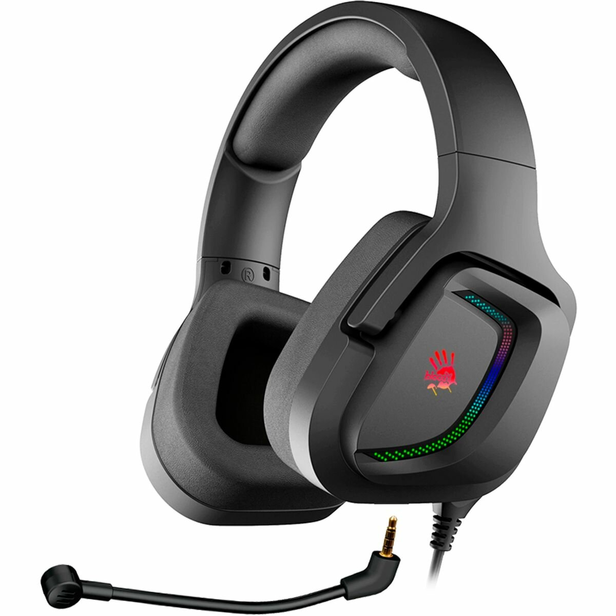 Гарнитура A4Tech G573P чёрный, проводная, подсветка, совместимость с PS5, Xbox