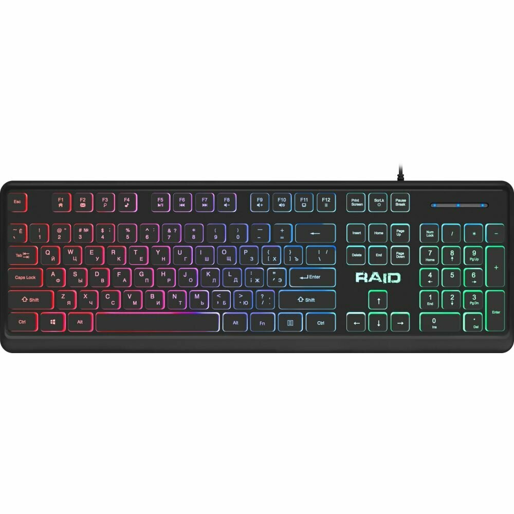 Клавиатура проводная Defender Raid GK-778DL, USB, черный