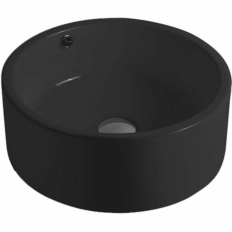 Раковина накладная SantiLine 41 SL-1057MB Черная матовая, санфаянс