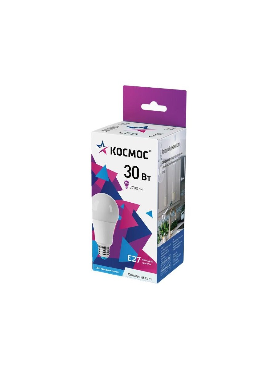 Лампа светодиодная А70 30Вт 6500К Е27 174-265В космос LkecLED30wA70E2765