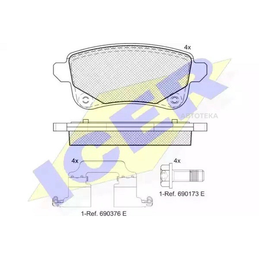 Колодки тормозные дисковые ICER 182222 задн, RENAULT: ESPACE V 02/15-, RENAULT: GRAND SCУNIC III 02/09-
