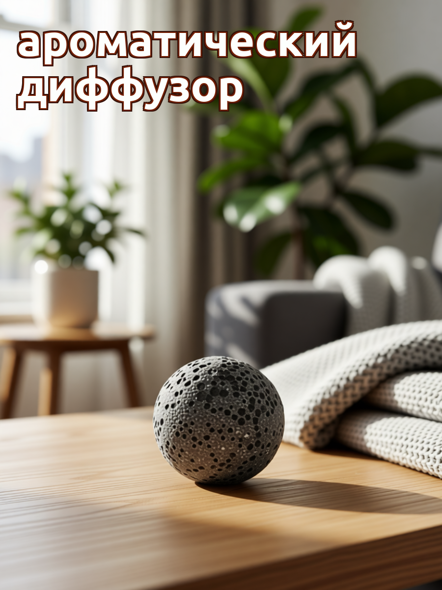 Вулканический Камень Для Ароматерапии 1 Штук Размер 1.60X1.60X1.60Cm Серый Цвет