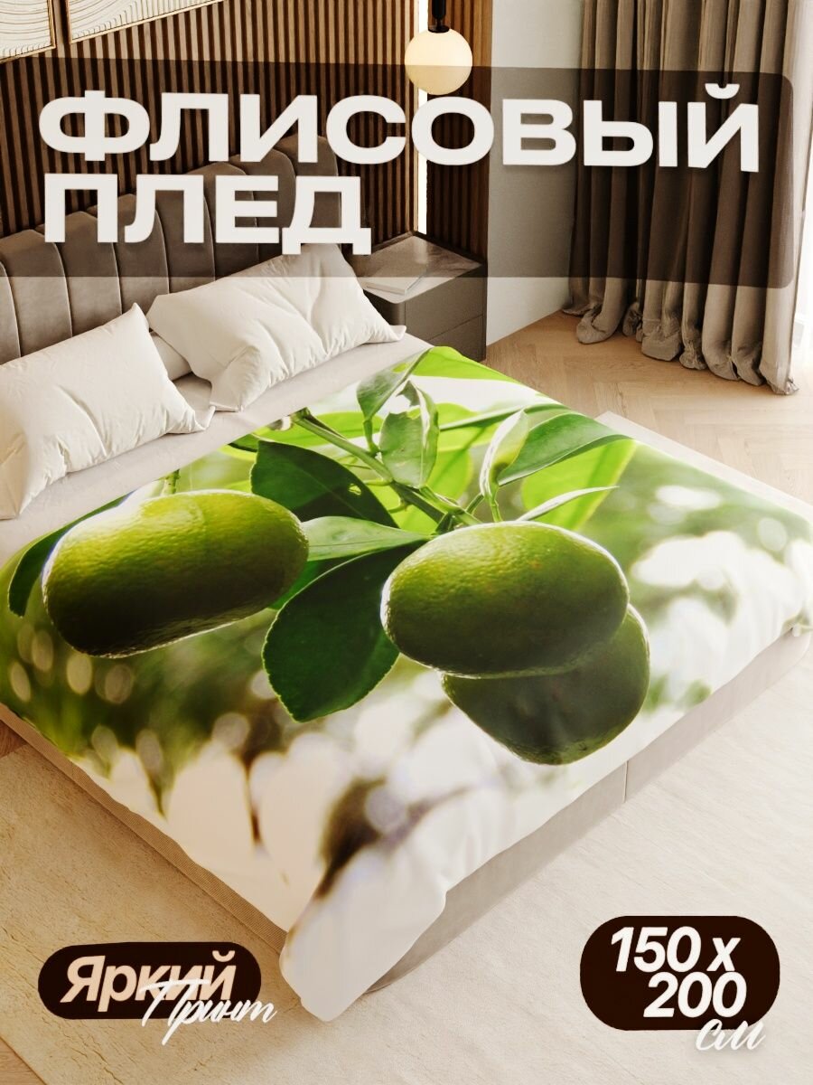 Плед флисовый 150х200 см мягкий теплый покрывало для дома