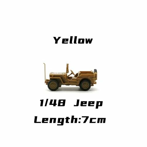 Желтый Jeep 1/48, длина 7 см