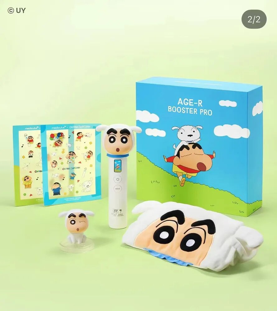 Подарочный набор Medicube AGE-R Booster Pro Crayon Shin-chan Collaboration Gift Set - Премиальный многофункциональный массажер для лица