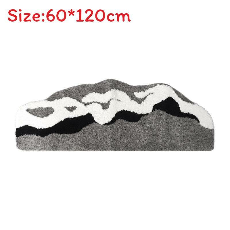 Small fresh moss bedroom rug with water absorption non slip shaggy style for comfortable home space yunshan gray