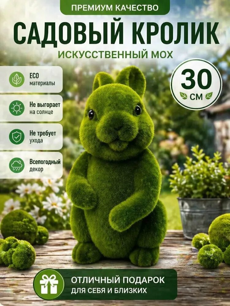 Садовая фигурка декоративная из полирезина, высота 12.7 см, вес 1.36 кг, для улицы и сада