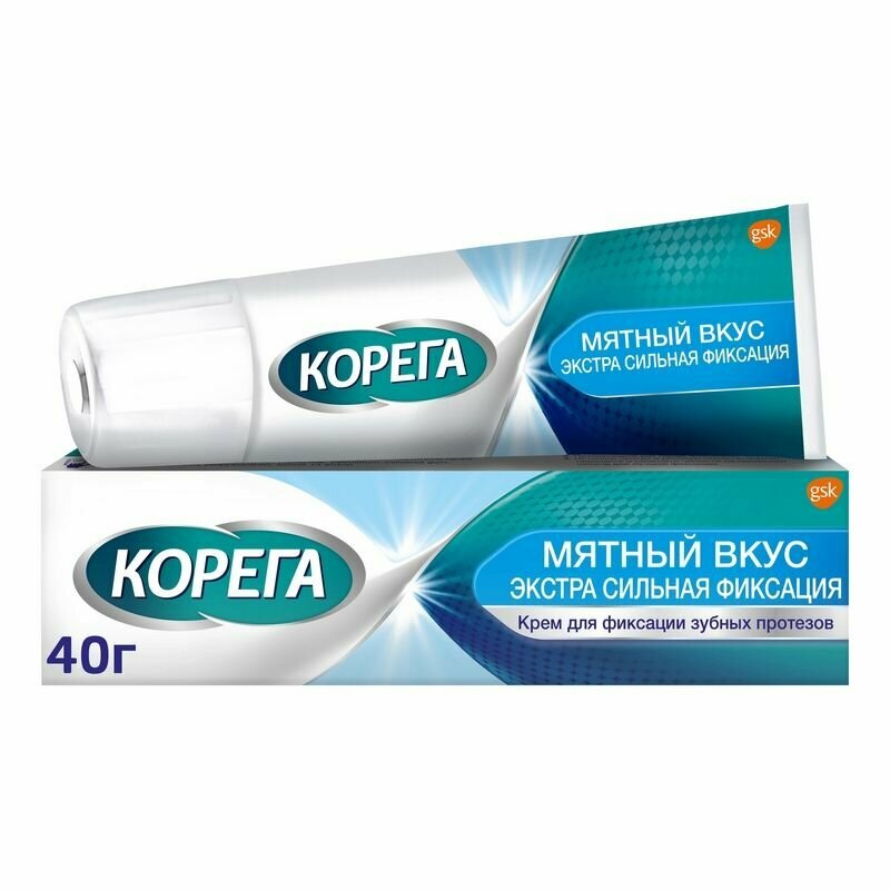 Корега крем для фиксации зубных протезов экстра сильной фиксации Мята 40 г