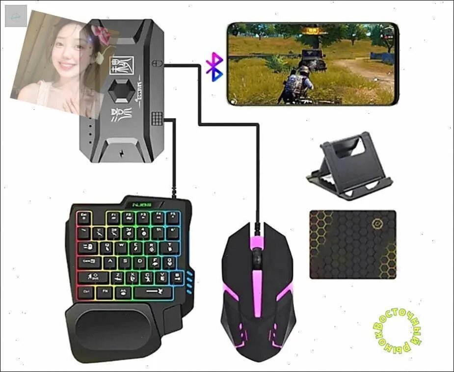 Комплект игровая клавиатура, мышь проводная , Английская раскладка, черный