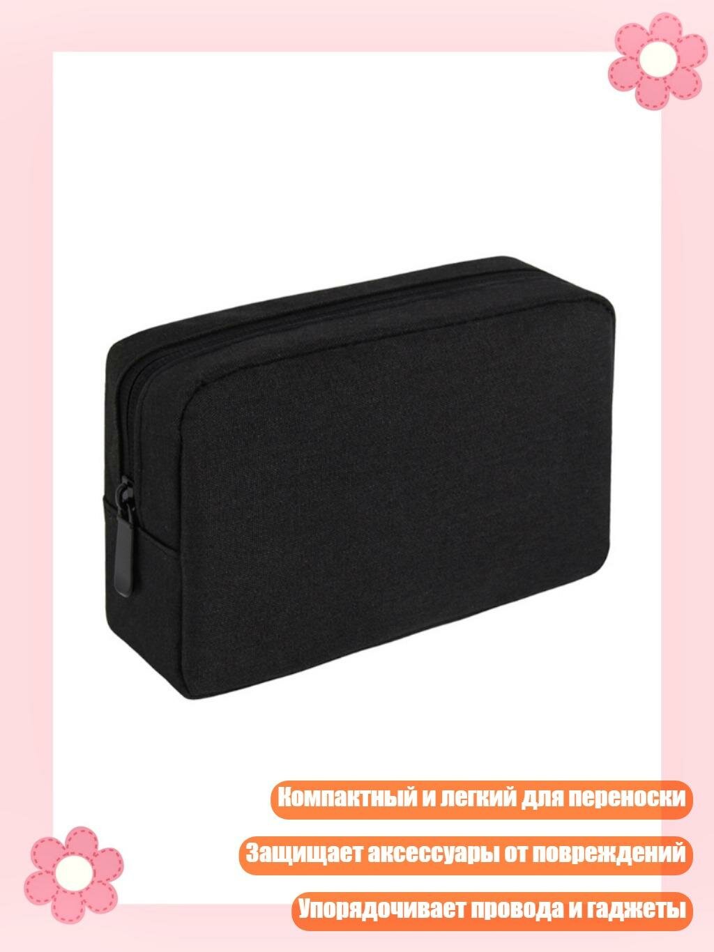 Органайзер для наушников USB, Черный - маленький