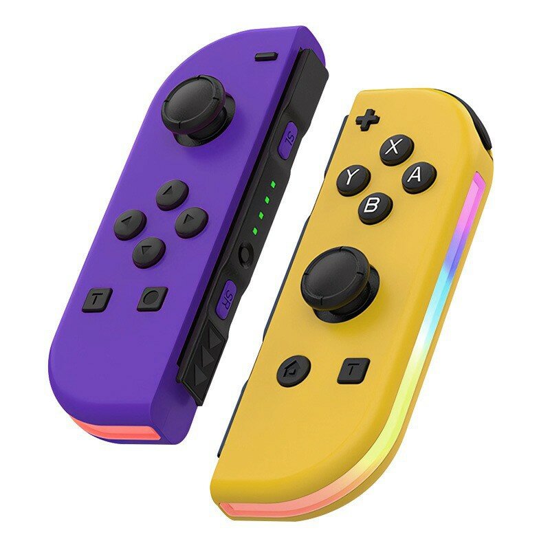 Пара контроллеров Nintendo Switch AJC Purple-Yellow с запястным ремешком