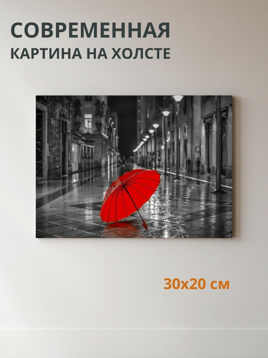 Картина на холсте Зонт 30x20 см