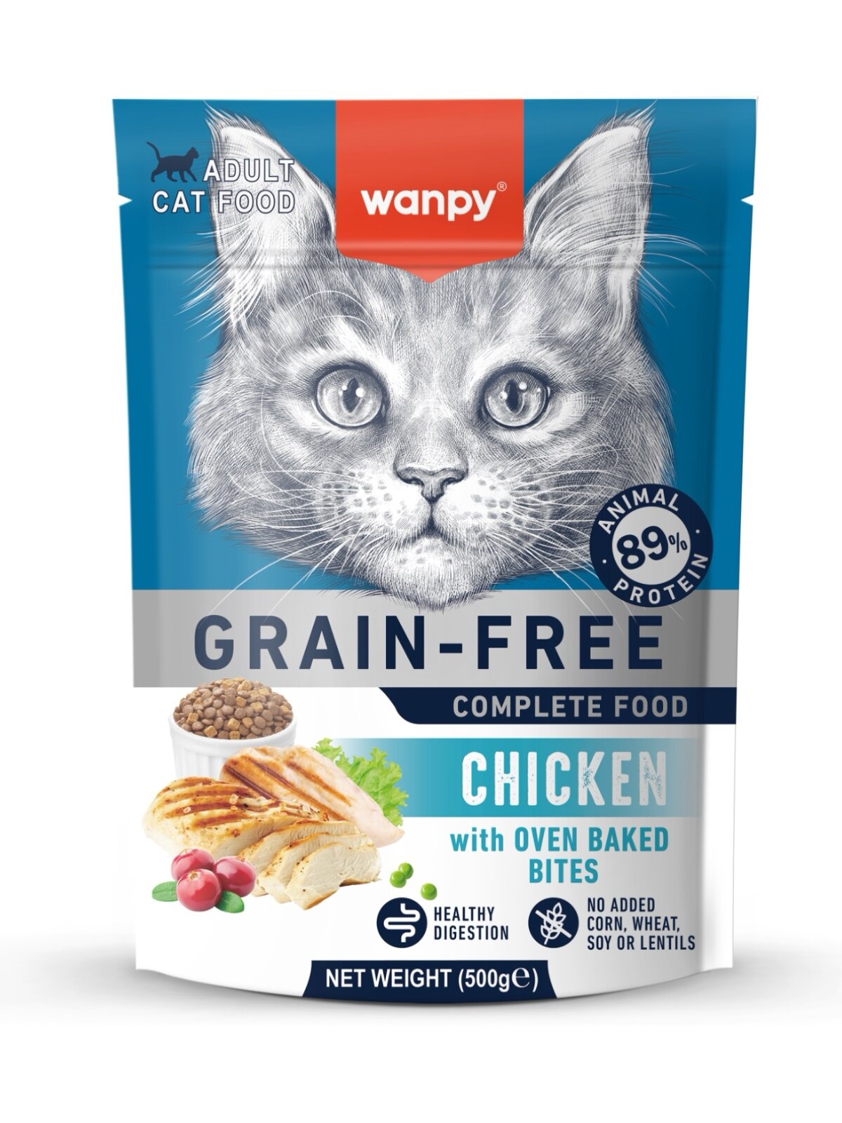 Сухой корм для кошек Wanpy Cat, беззерновой, с курицей 500 г