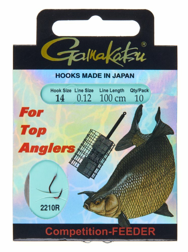 Крючки с поводком Gamakatsu Booklet BR. FEEDER 2210R разм. 14-0.12мм 100см 10шт.