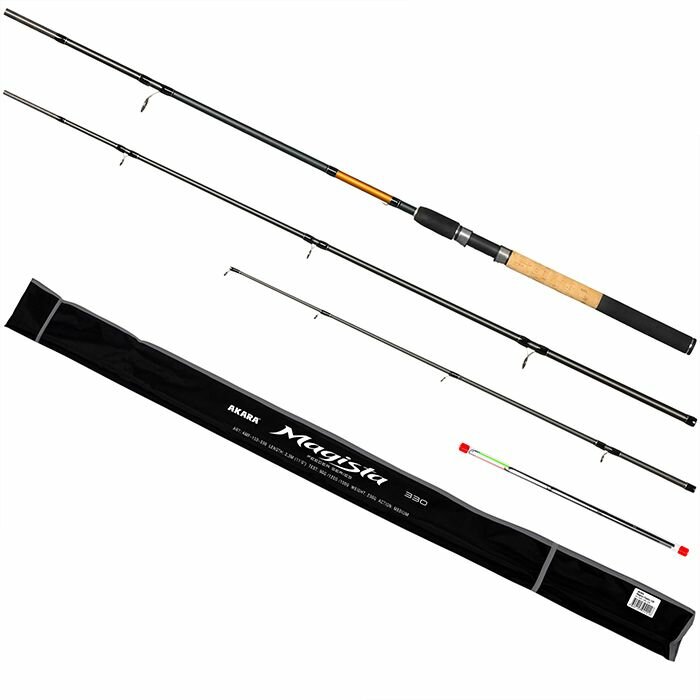 Удилище фидерное штекерное угольное 3 колена Akara Magista Feeder TX-30 (120-150-180) 3,6 м