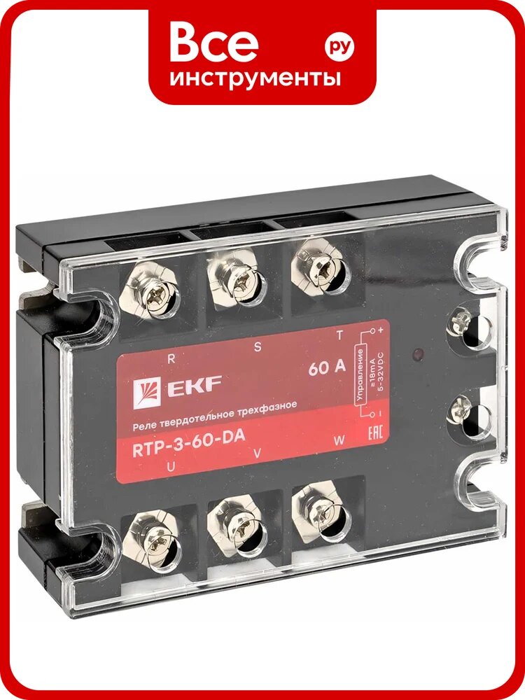 Твердотельное трехфазное реле EKF RTP-60-DA PROxima rtp-3-60-da, для твердотельных реле