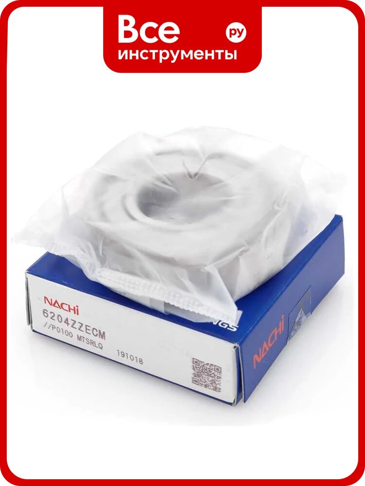 Подшипник Nachi 6204 ZZECM (T), для эксплуатации подшипниковых узлах умеренным уровнем загрязнения, металлический