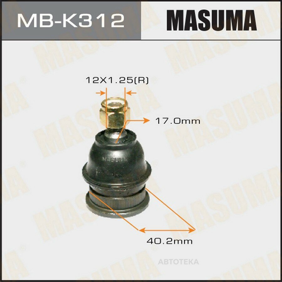 Опора шаровая HYUN/KIA ACCENT(тагаз)/AVANTE XD/ELANTRA/GETZ/I20/LANTRA/SOLARIS/SONATA/SONATA EF/VERNA/CERATO/RIO перед. ниж. MASUMA MBK312