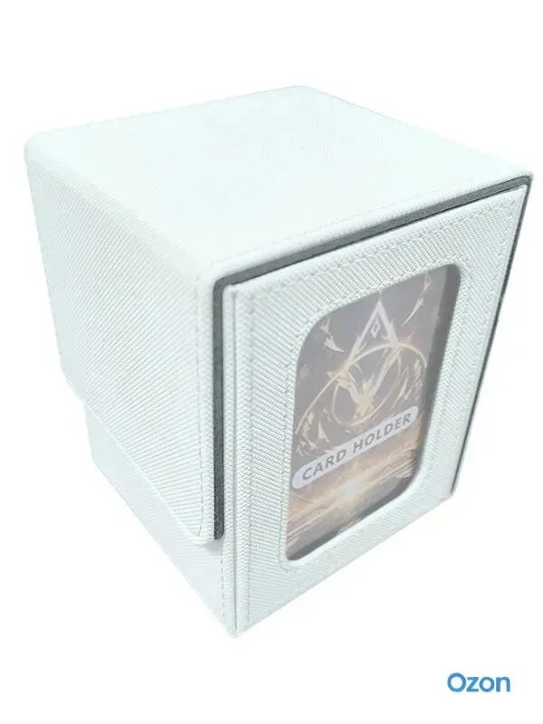 Стильный откидной бокс для карт из искусственной кожи PU (100+ карт) для Magic: the Gathering, Yu-Gi-Oh, Pok mon и других настольных игр Прочный, компактный, с защитой от влаги