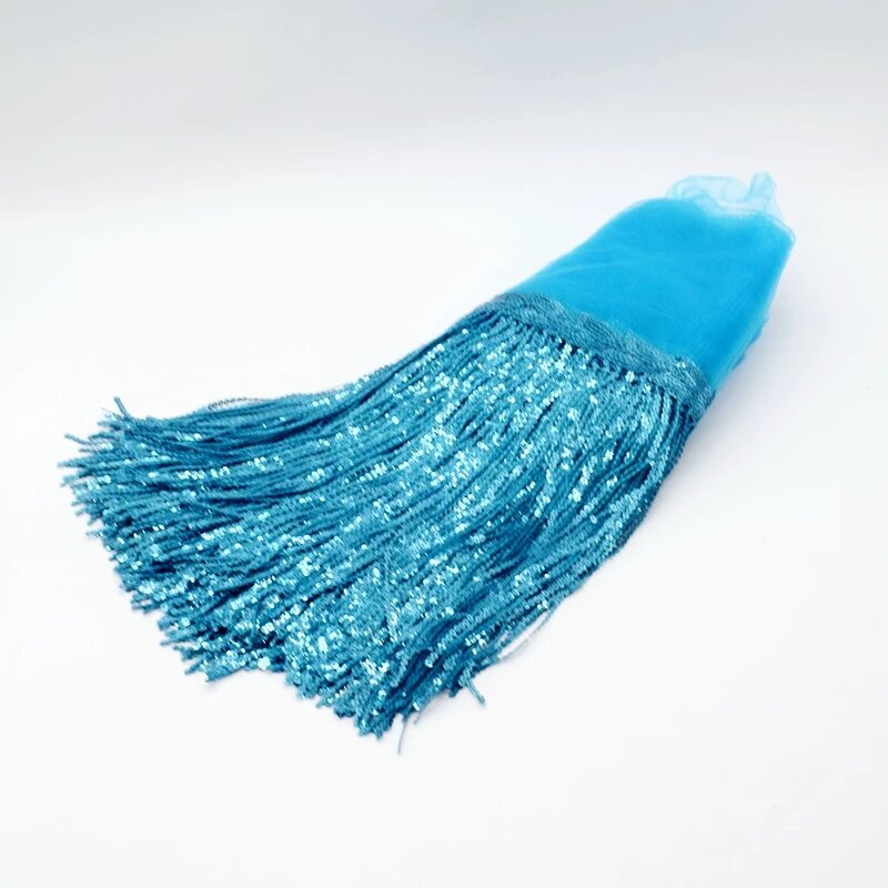 Кружевная бахрома Organza AOY 20см 1/2 ярда Синий, lake blue, 20cm-2yards