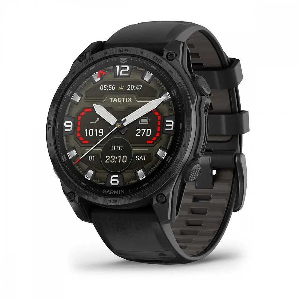 Смарт-часы Garmin Tactix 8 - 47 мм AMОLED, Sapphire черный силиконовый ремешок, 010-03405-01
