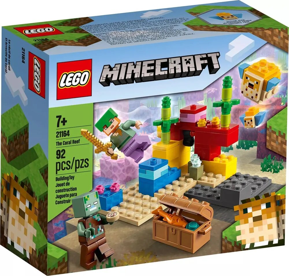 LEGO 21164 принадлежит к серии Minecraft и называется Коралловый риф .