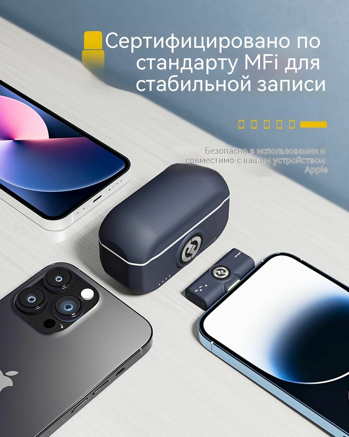 Микрофон, хром, профессиональная запись звука для блогеров, видеосъёмки, интервью, чёрный корпус — фото 1
