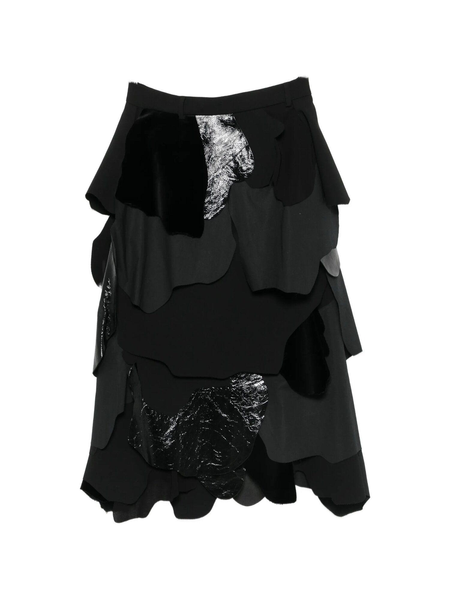 Юбка MOSCHINO Patchwork-design tiered midi skirt, размер 38