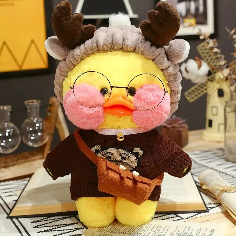 Мягкая игрушка Уточка в очках ЛаЛаФанФан (LaLaFanFan Duck), Случайный цвет утки