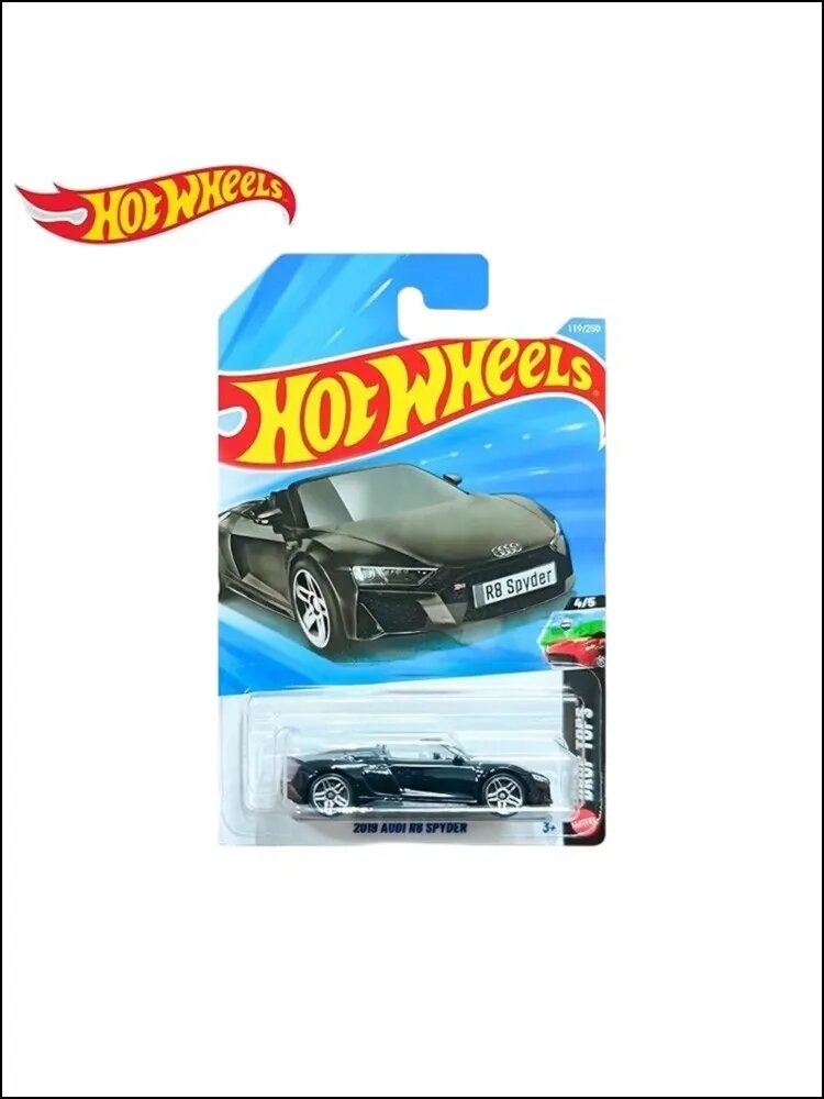 Игрушечная машинка Hot Wheels 2019 Audi R8 Spyder, масштаб 1/64, металл/пластик