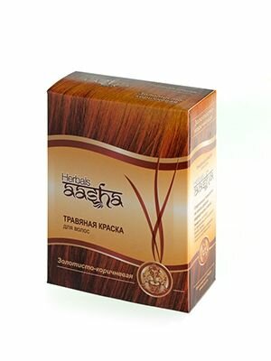 Травяная краска для волос золотисто-коричневая, Aasha Herbals, 60 г.