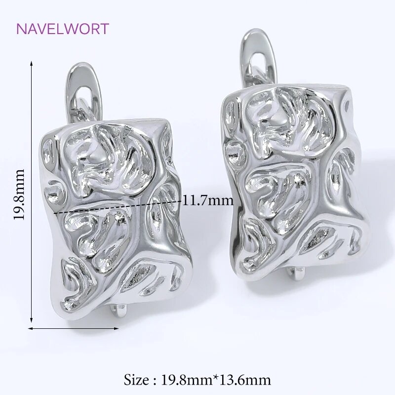 NAVELWORT Позолоченные латунные швензы с цирконами 2 pairs, Rhodium Plated