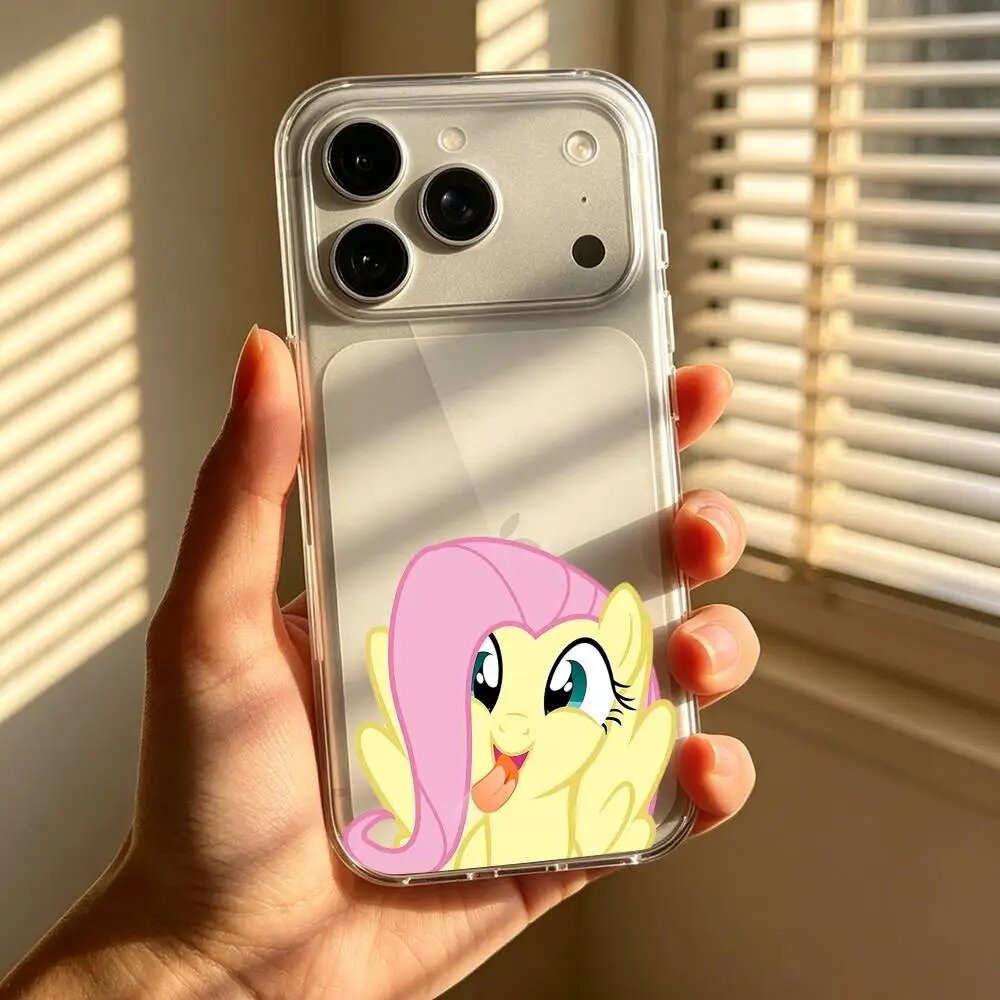 Милый аниме-чехол Kawaii My Little Pony для iPhone 17, 16, 15, 14 Plus, 13, 12, 11 Pro Max, прозрачный, противоударный
