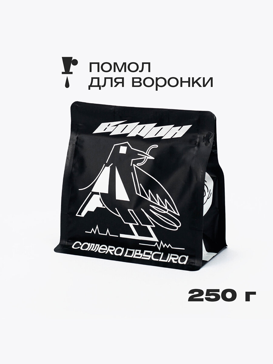 Ворон, помол для воронки V60, фирменный кофе Camera Obscura, 250г