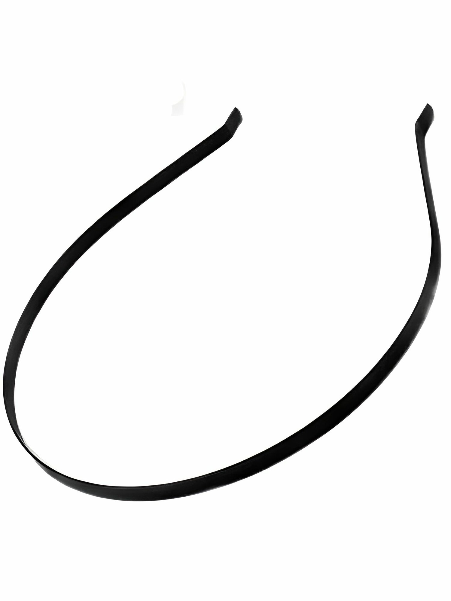 Ободок для волос Fashion Jewelry унисекс тонкий металлический глянцевый черный аксессуар на голову/5 мм/