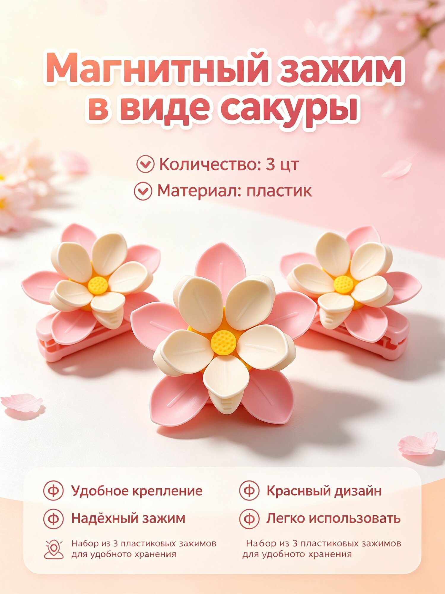 Зажим кухонный, 3 шт