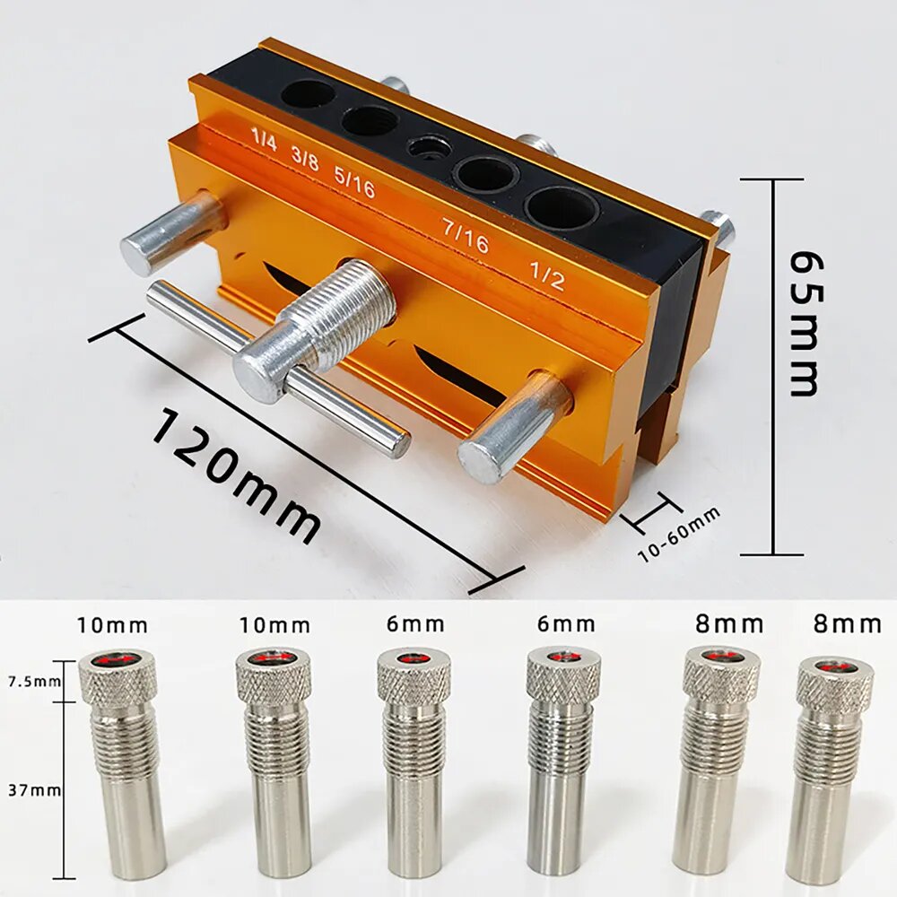 Дырокол Дырокол 5 стандартных размеров сверл: 1/4", 3/8", 5/16", 7/16" и 1/2" для соединений сборки мебели ремонта столов — фото 1