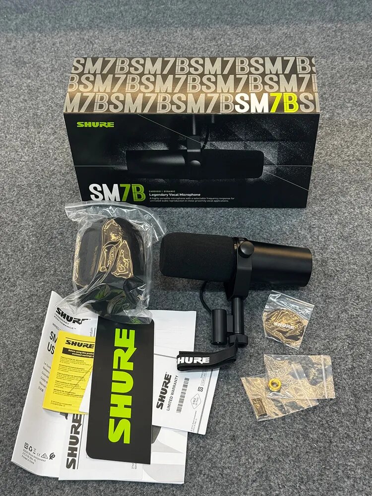 Shure Микрофон универсальный SM7B Динамический проводный микрофон студийный микрофон для записи, черный