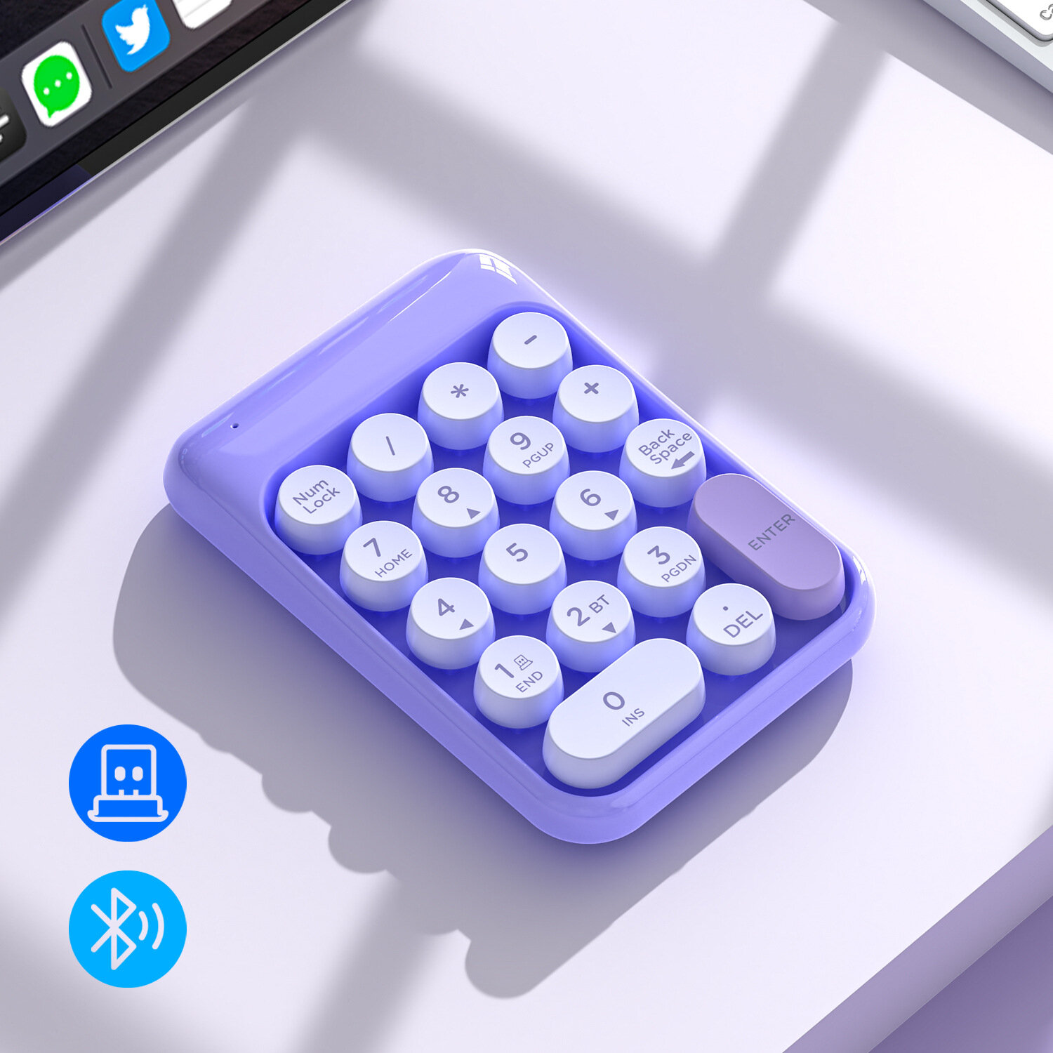 Беспроводная цифровая клавиатура для международного использования, Bluetooth + USB, устройство для ввода финансовых паролей, внешнее управление, мини-клавиатура для бухгалтерского учета.