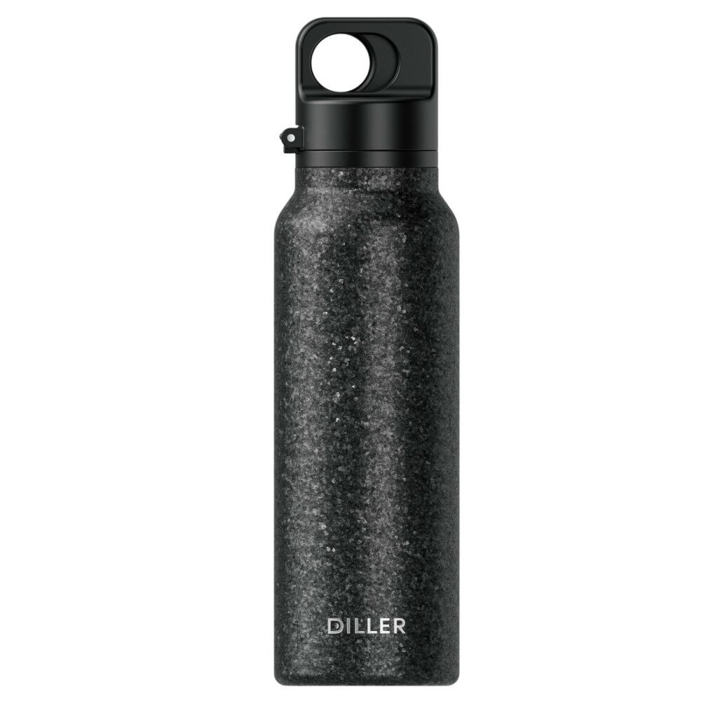 Термобутылка объем 630 мл, цвет черный, нержавеющая сталь, Diller, D9577-630_black