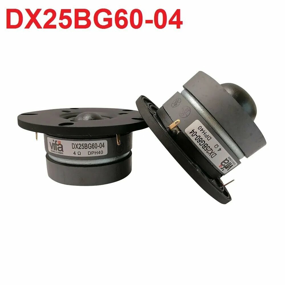Vifa DX25BG60-04 4-дюймовый твитер с шелковой мембраной с покрытием, Черная панель 4 Ом/100 Вт