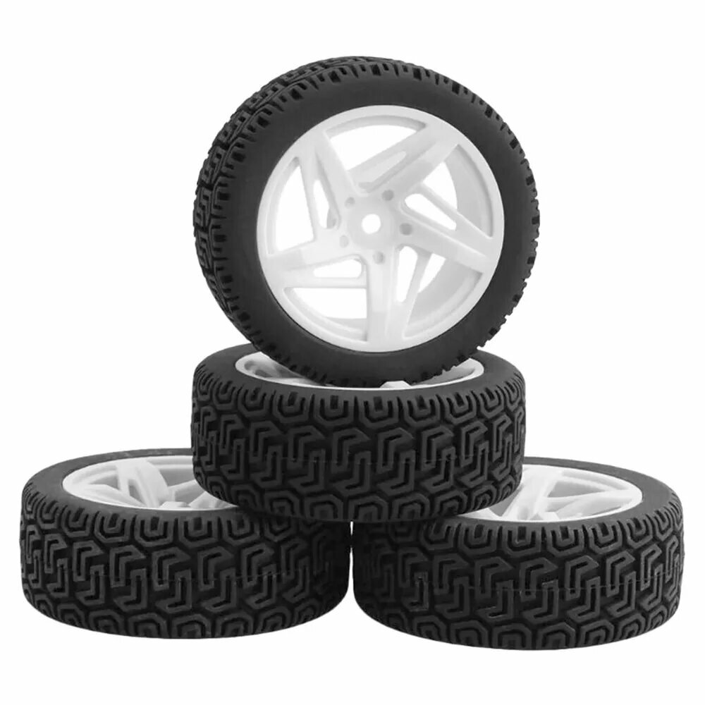 Колеса 12 мм Hex для WLtoys 144001 багги белые, комплект 4 шт.