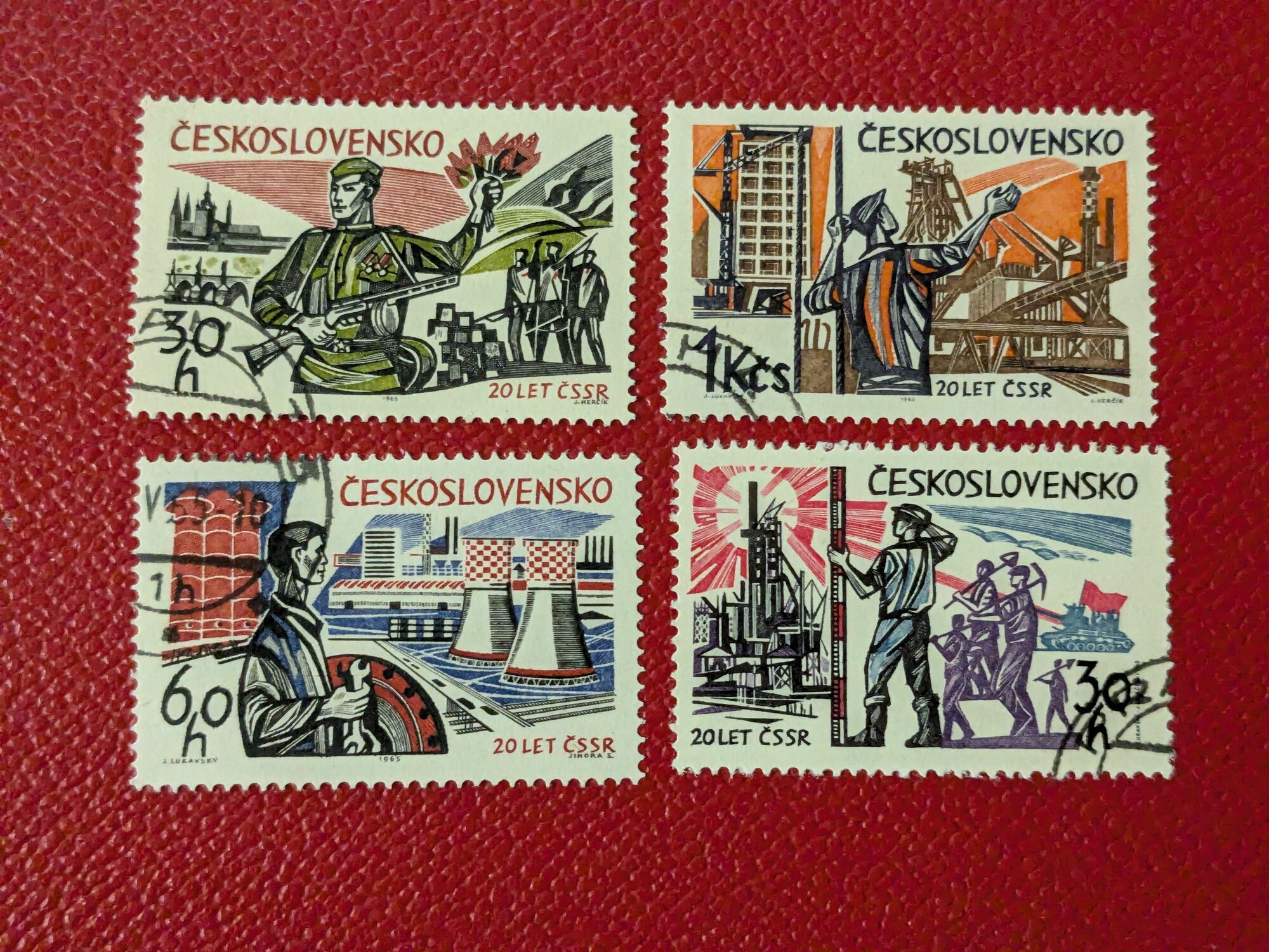 Марки Чехословакии 1965. 20-я годовщина освобождения. См фото. Гашение. MNH