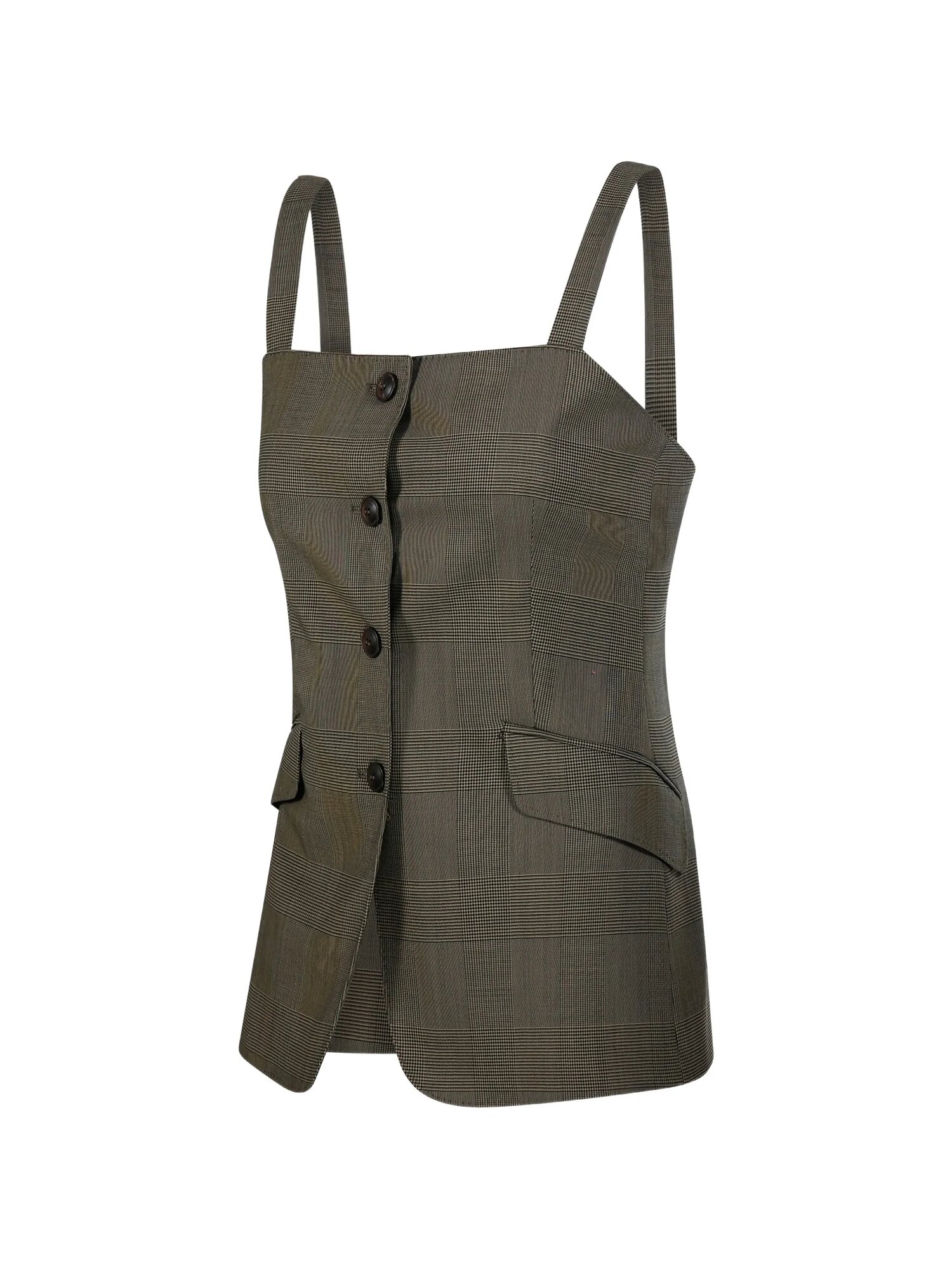 Топ Max Mara Bacca check-pattern button-front top, размер 38 — фото 1